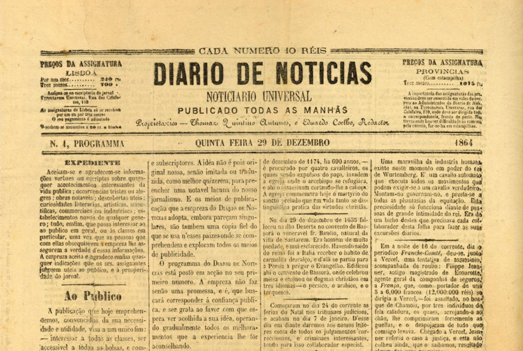 The History of Diário de Notícias (1864)